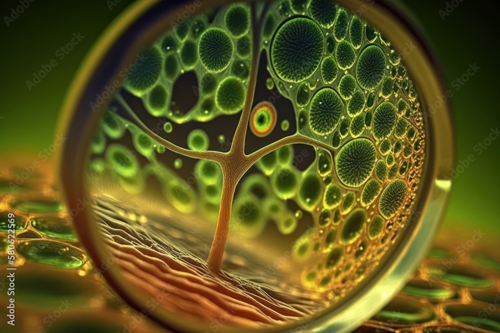 Grass cells under the microscope. Beautiful 3d style picture ...