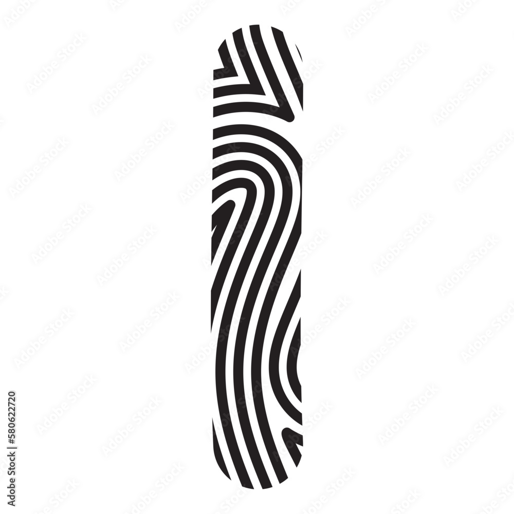 Vecteur Stock Handwritten Letter I Aesthetic Word Alphabet Fingerprint ...