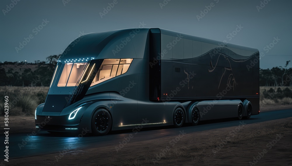 Futuristic Autonomous Tesla Semi RV with All Glass Windows for Epic ...