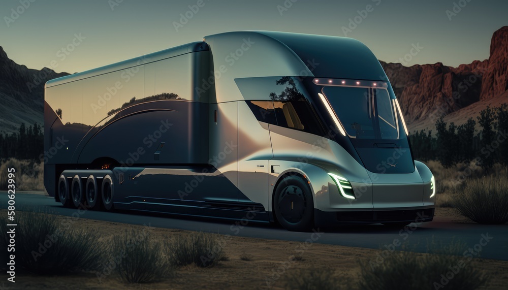 Futuristic Autonomous Tesla Semi RV with All Glass Windows for Epic ...