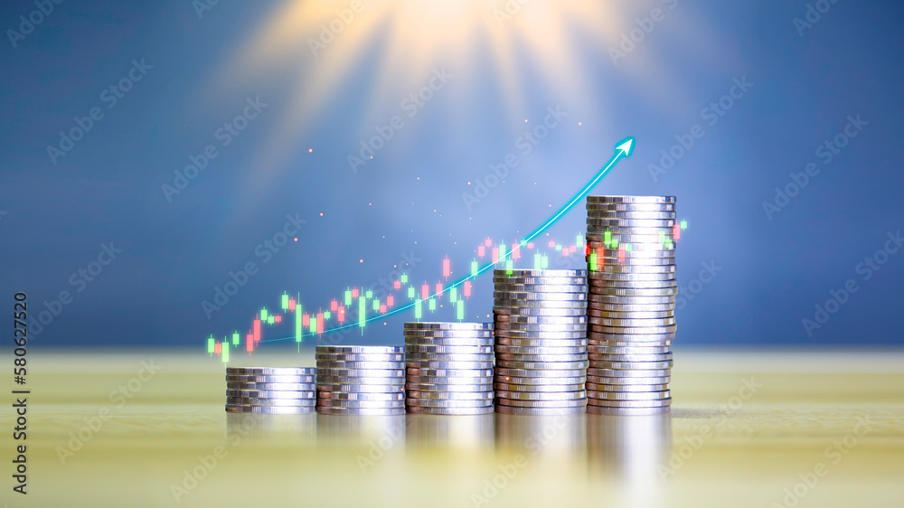 coin is placed as a graph showing the success of the income fund ...