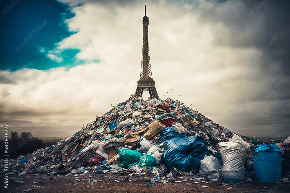 Garbage collectors' strike in Paris: a mountain of garbage in front of ...