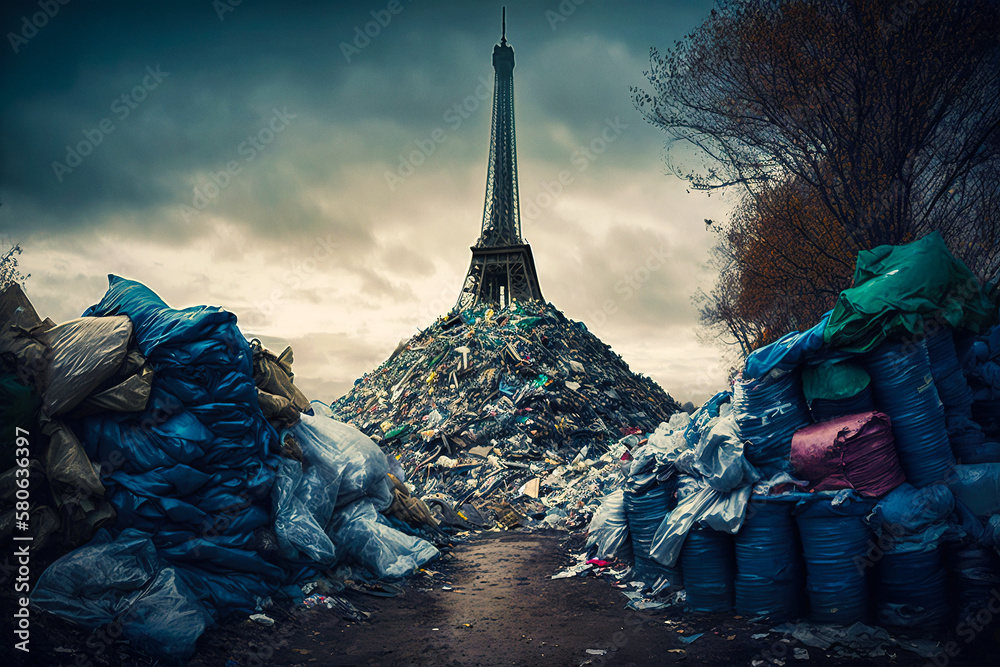 Garbage collectors' strike in Paris: a mountain of garbage in front of ...