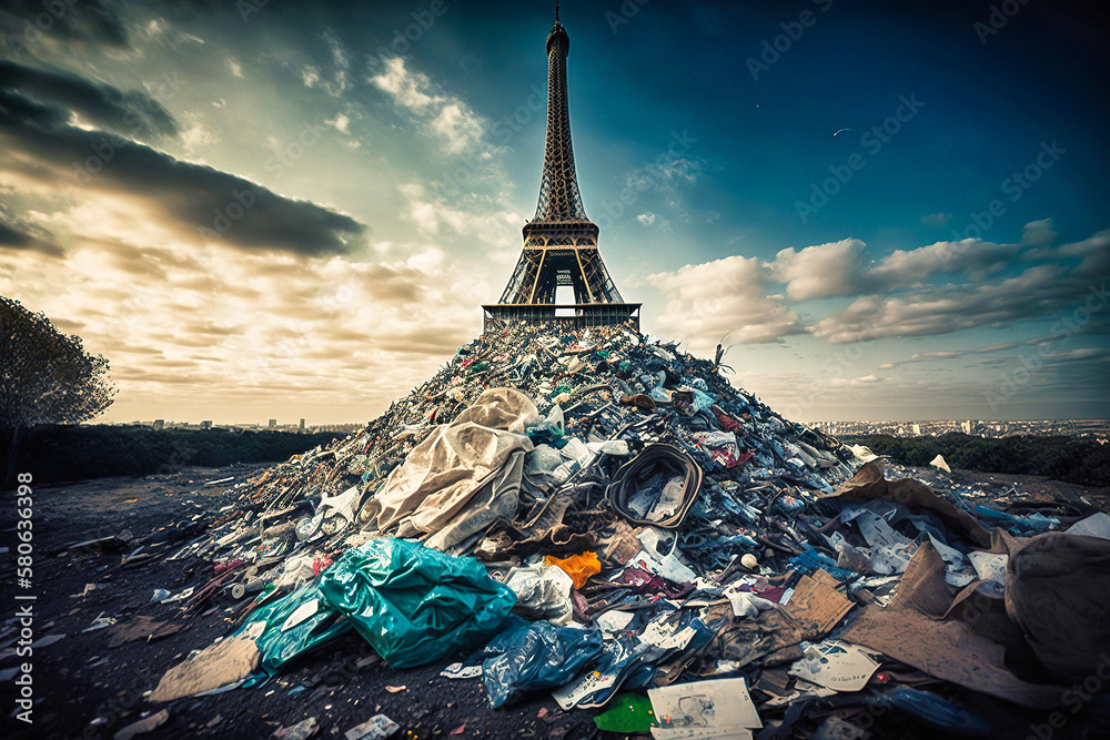 Garbage collectors' strike in Paris: a mountain of garbage in front of ...