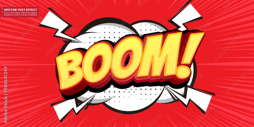 Boom comic book text effect editable three dimension comic font style ...