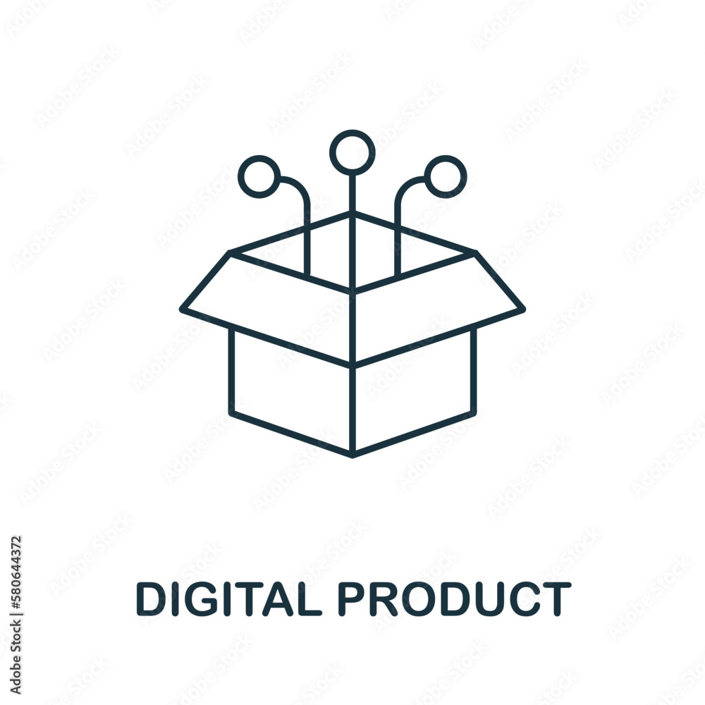 Digital Product line icon. Monochrome simple Digital Product outline ...