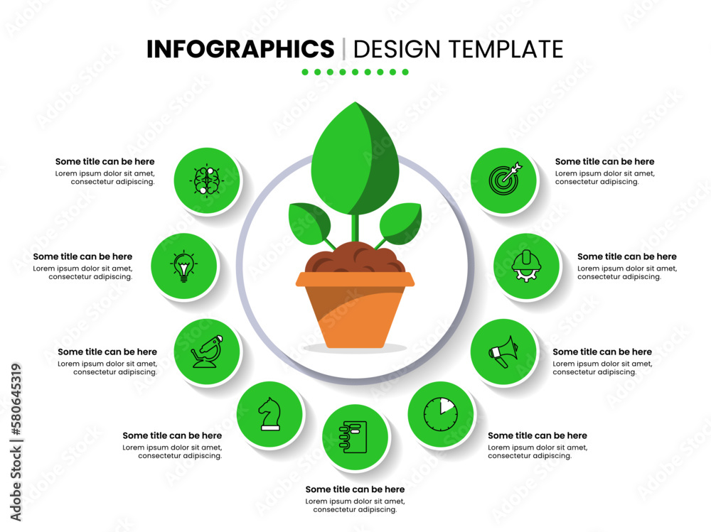 Grafika wektorowa Stock: Infographic template. Growth concept. A plant ... Grafika wektorowa Stock: Infographic template. Growth concept. A plant ...