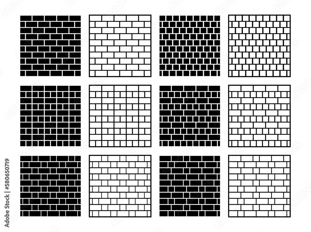 Brick wall. Seamless pattern of brickwork. Isolated vector illustration ...