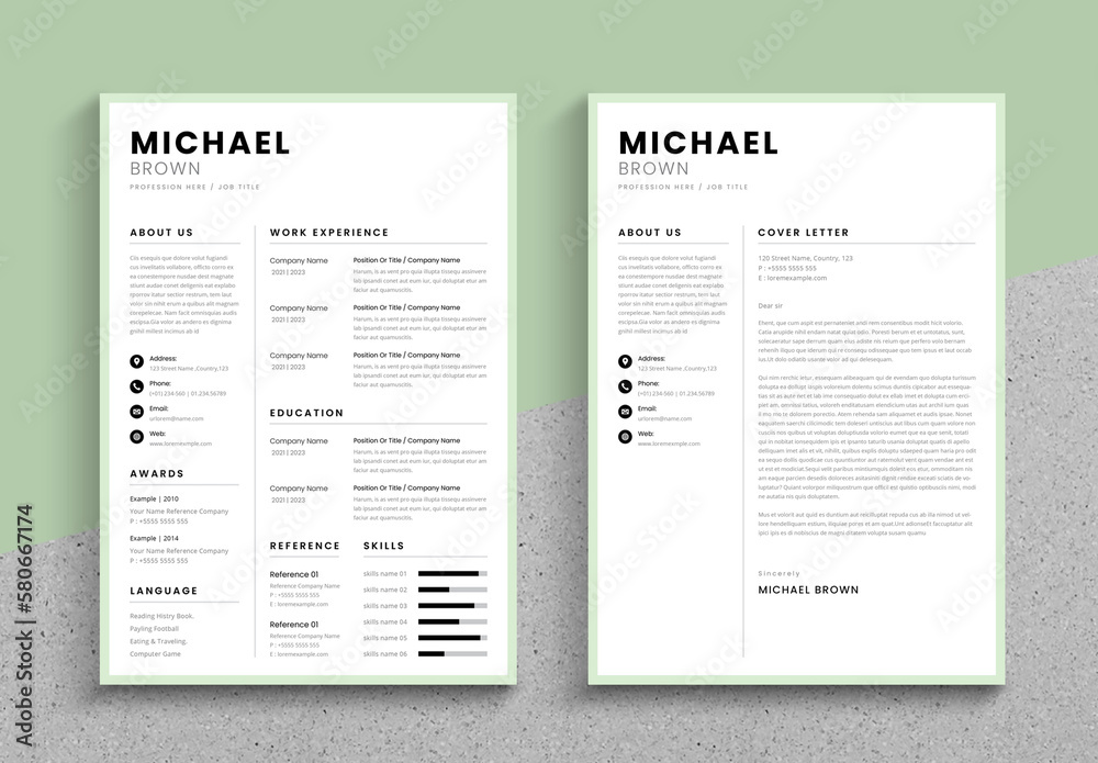Resume Layout Stock Template | Adobe Stock