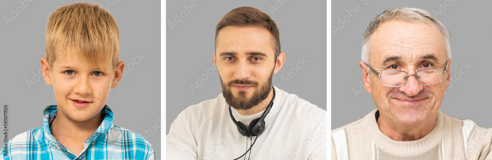 Studio photo shoot group portrait of cheerful big extended multi ...