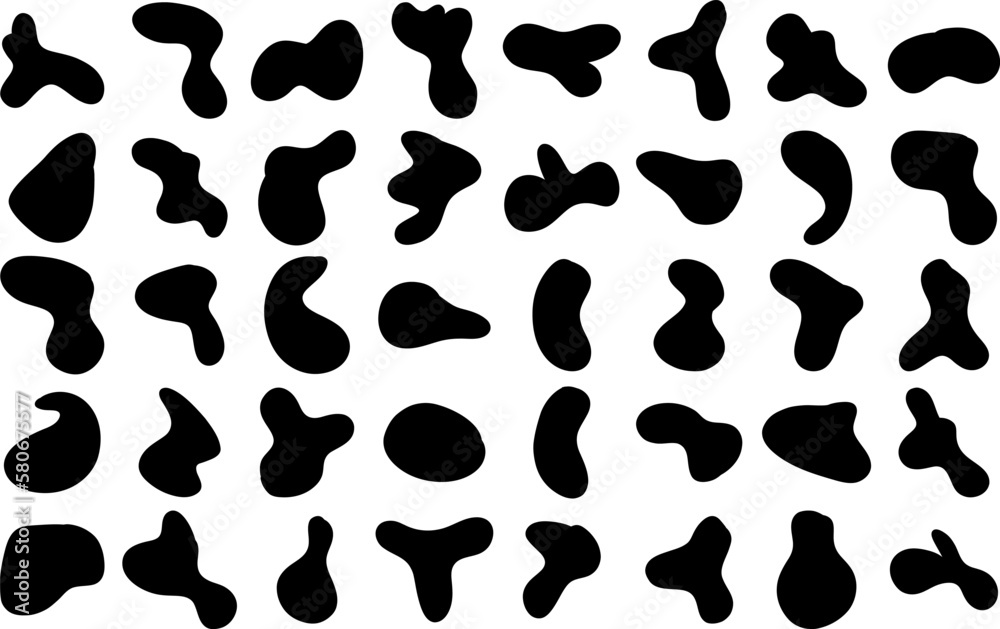 Blob shape organic, vector illustration set. Collection from abstract ...