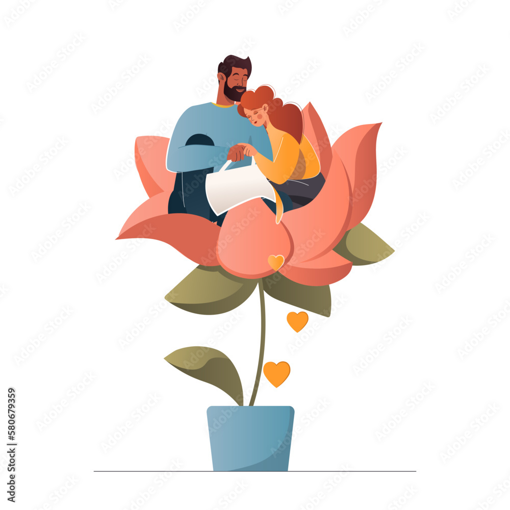 Concept of family support and care. Love and trust between woman and ...