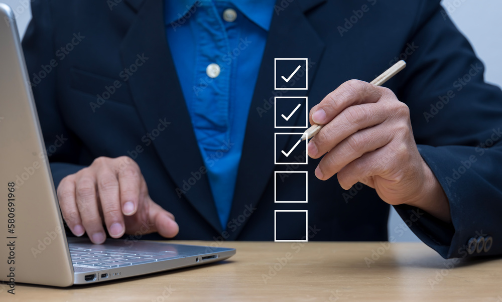 Foto de Document approval concept, project acceptance and quality ...