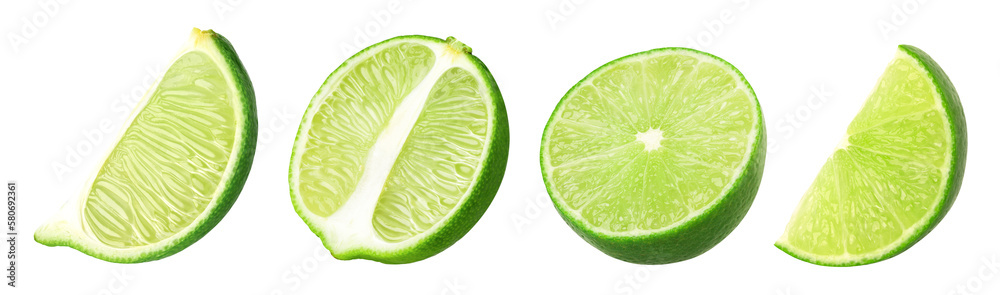 Fresh lime slice and half isolated, transparent png, collection, PNG ...