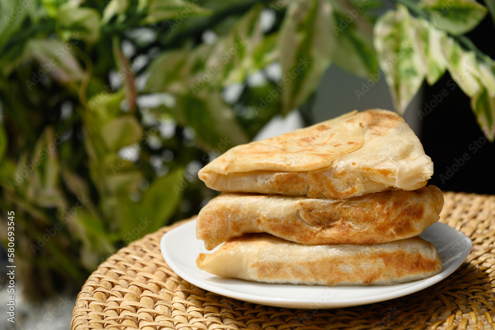 Three Vegetable roti in plate. Typical type of evening snack or ...