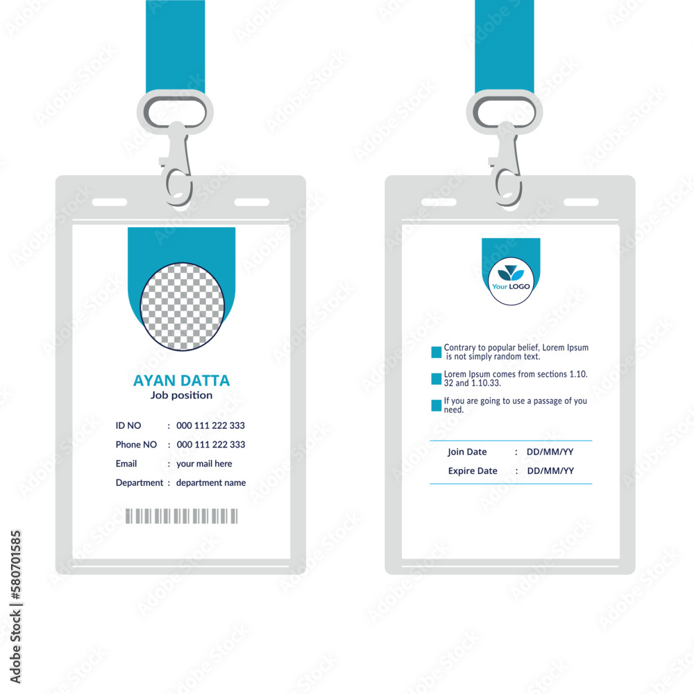 Simple and Clean ID Card Design Template. Professional corporate id ...