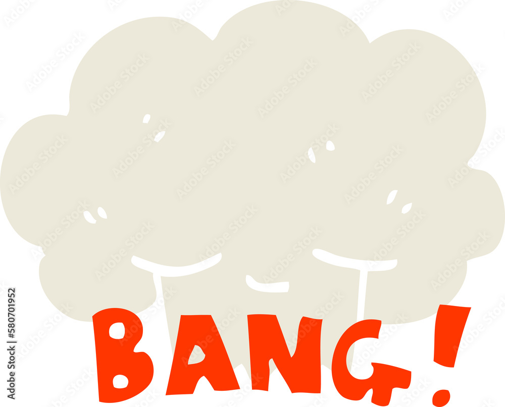 flat color illustration cartoon explosion bang Stock Illustration ...