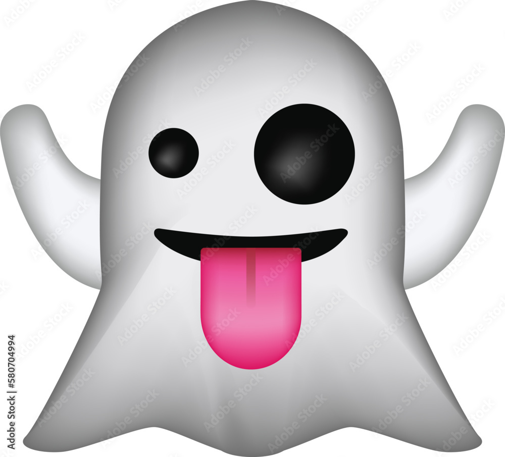 Ghost social media chat emoticon. Cute emoji. Stock Vector | Adobe Stock