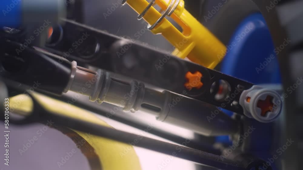 Electric toy constructor mechanical mechanism spinning and rotating ...