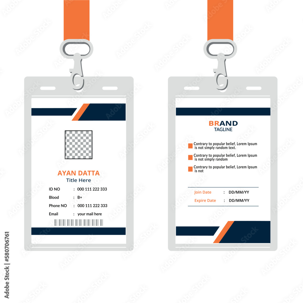 Simple and Clean ID Card Design Template. Professional corporate id ...