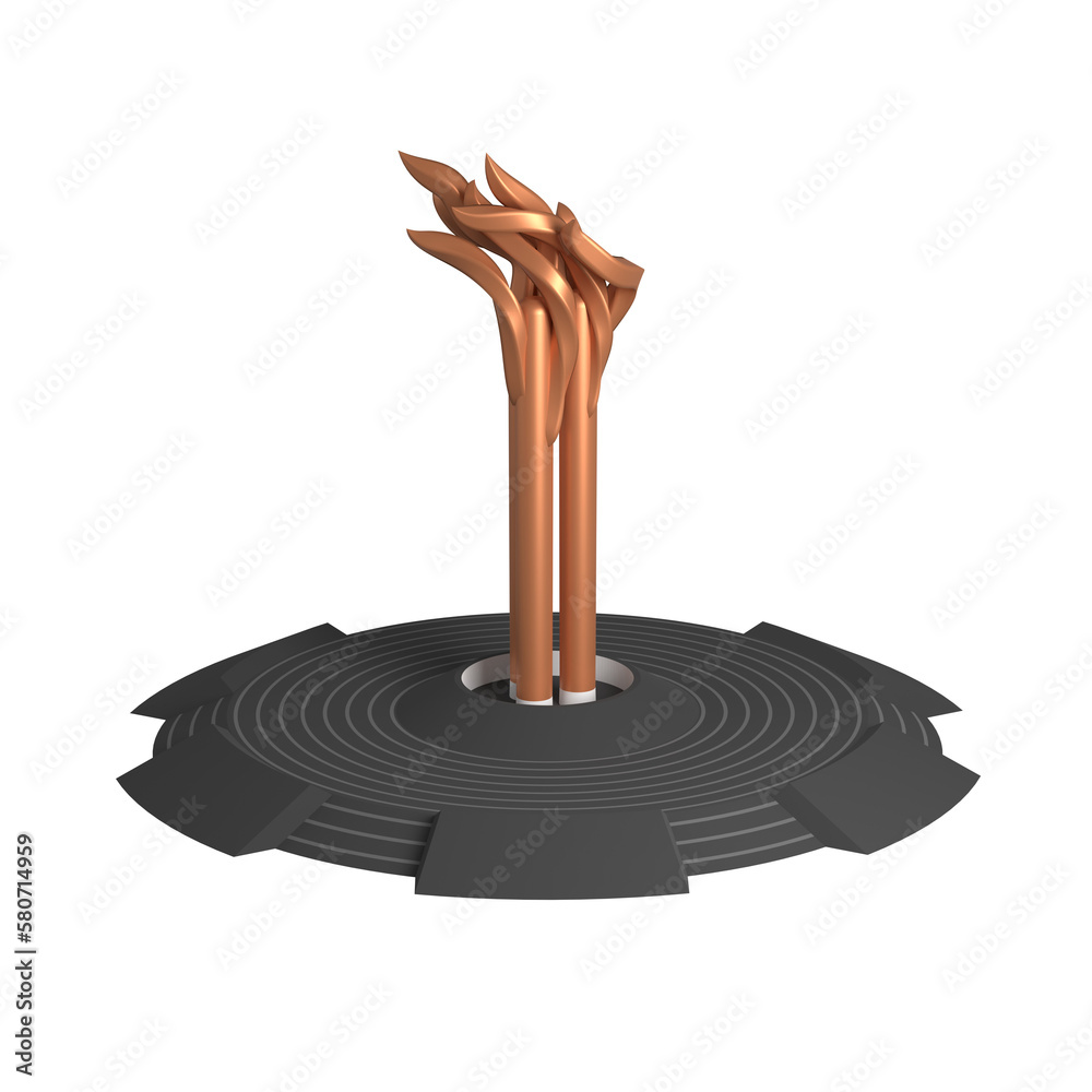 3D Model Illustration of Bandung Lautan Api Monument : Bandung Iconic ...