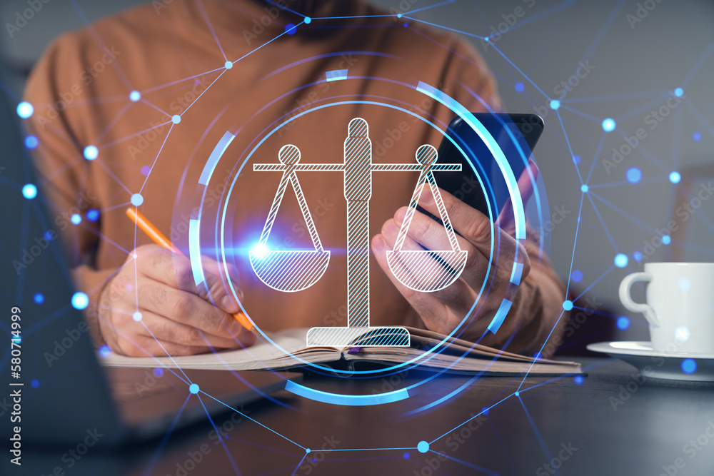 Man read, send text message from phone. Holding using smartphone typing ...