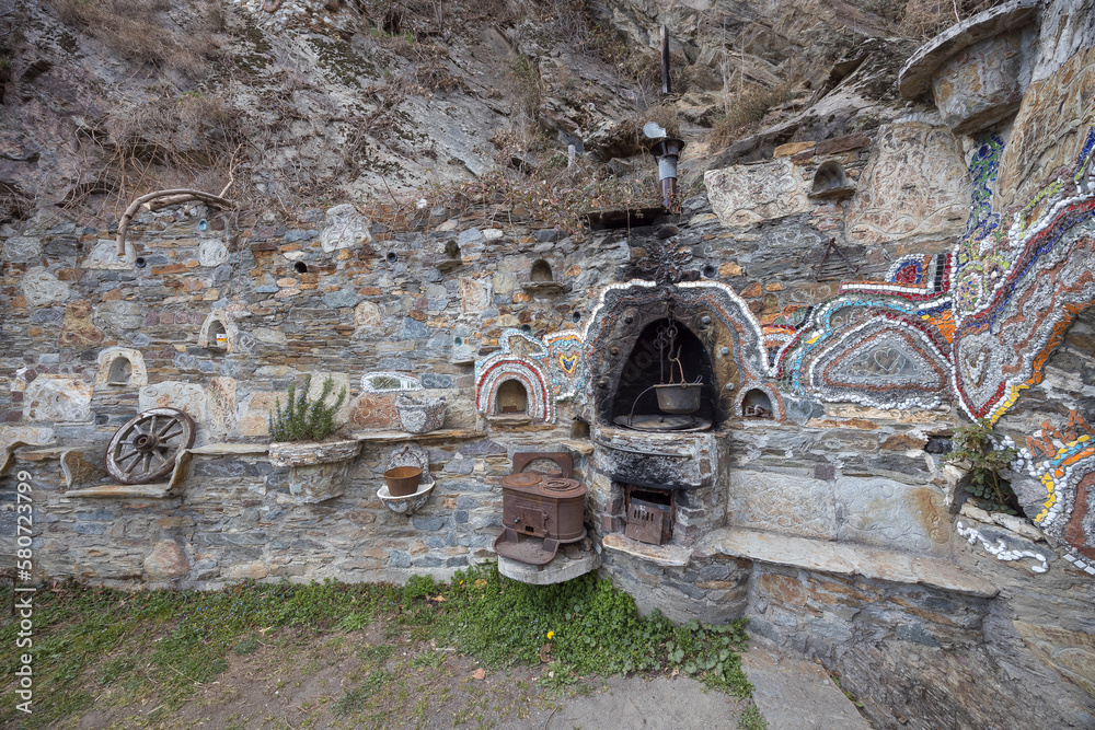 Valtellina, Italy - March 12, 2023: il castello valtellinese del Gaudì ...