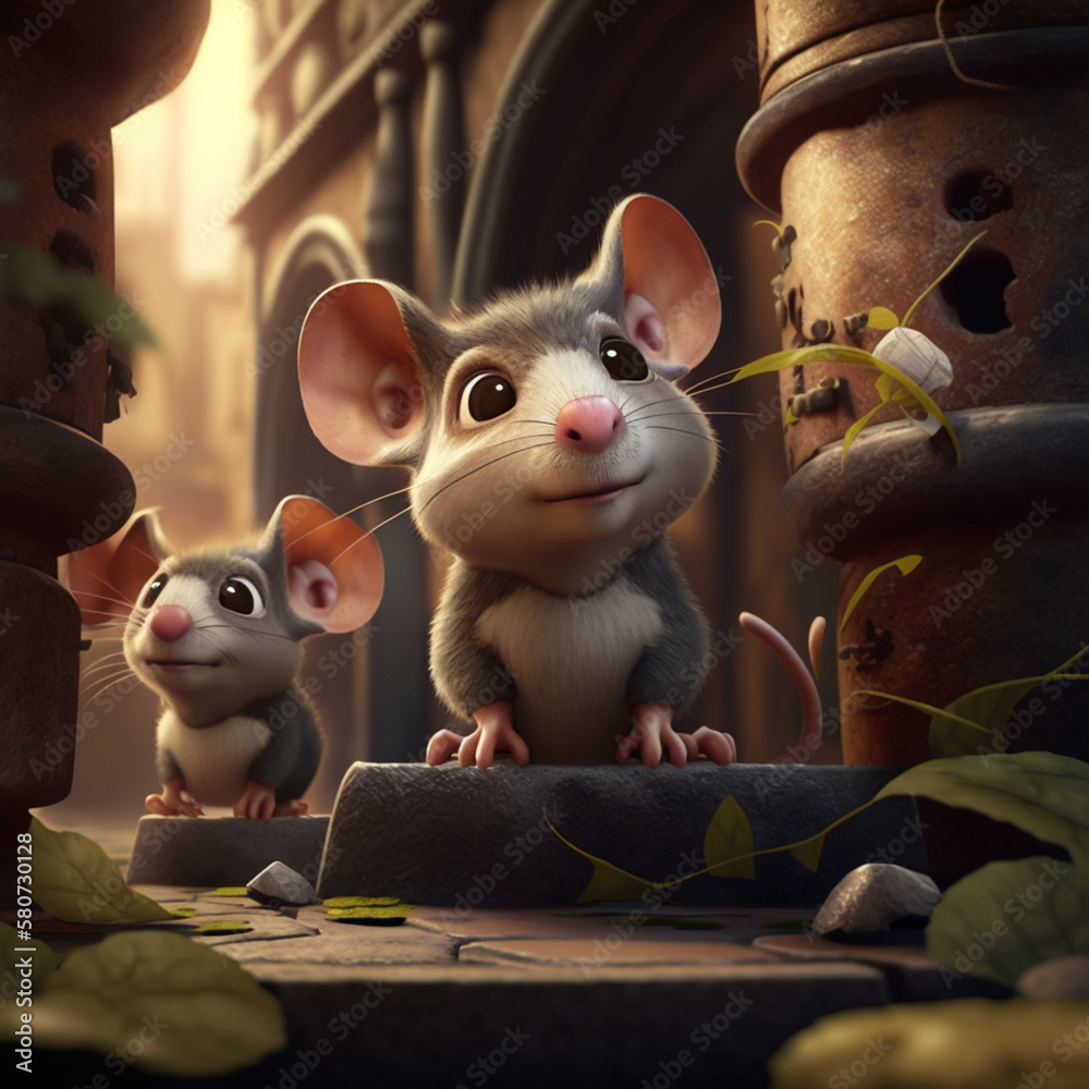 Cute and funny mouse , illustration, AI Generated Stock Illustration ...