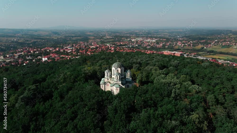 St. George's Church also known as Oplenac, Topola, Serbia. Aerial ...
