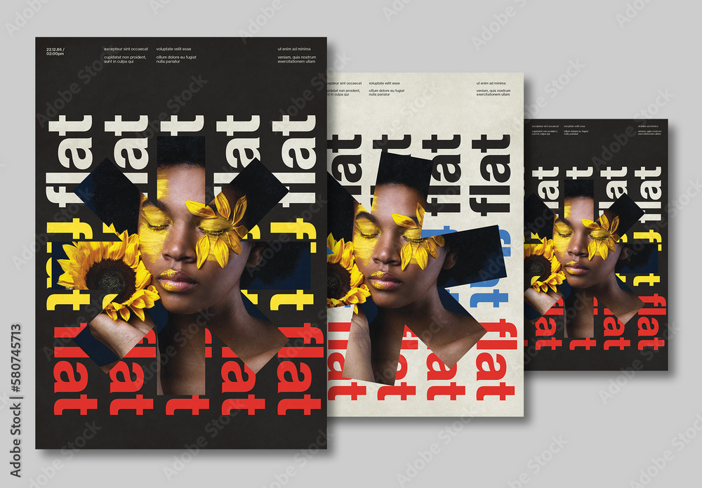 Typographic Poster Layout with Star Symbol Stock Template | Adobe Stock