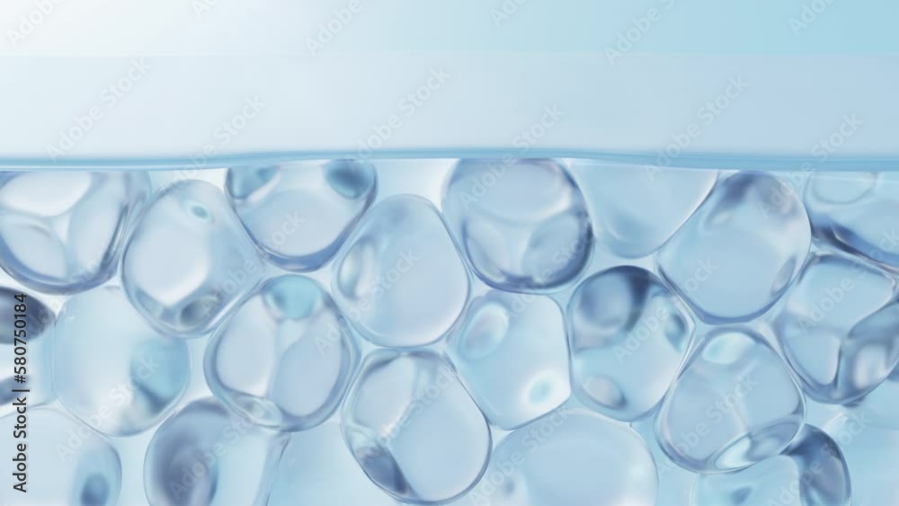 Cosmetic Essence, Liquid bubble, gel bubble, Molecule inside Liquid ...