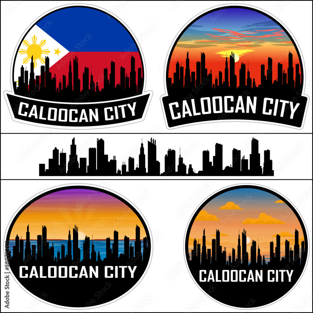 Caloocan City Skyline Silhouette Philippines Flag Travel Souvenir ...