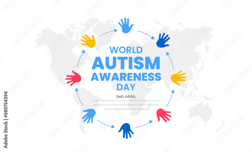 World autism awareness day background design template. World autism day ...