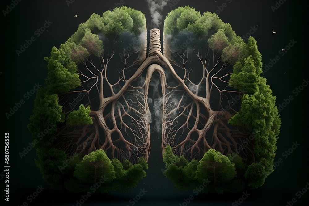 Nature lungs with leaves inside, Green lungs of planet Earth ...