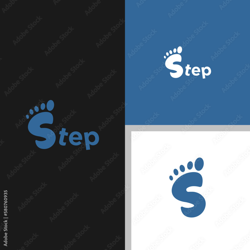 Logo sole, footprint step logotype lettering, abstract S letter symbol ...