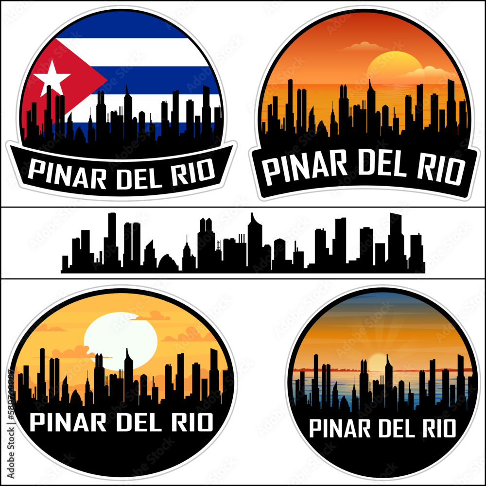 Vetor de Pinar del Rio Skyline Silhouette Cuba Flag Travel Souvenir ...