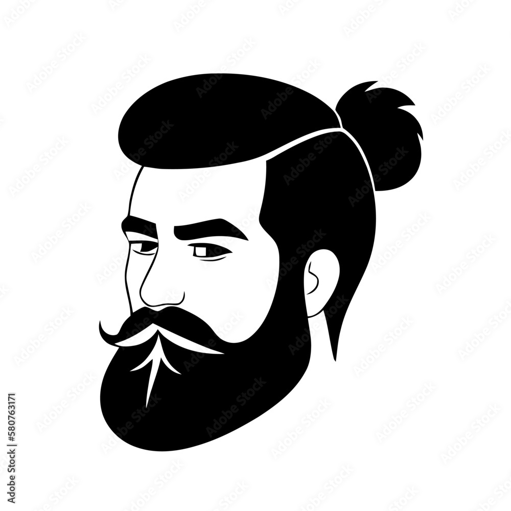 Bearded hipster man face portrait sketch drawing. Hairstyle head guy ... Bearded hipster man face portrait sketch drawing. Hairstyle head guy ...