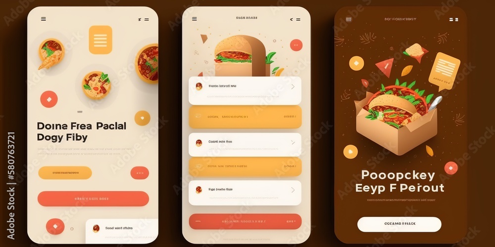Food delivery mobile app kit template Material Design, UI, UX and GUI Screens. Login, Find ...