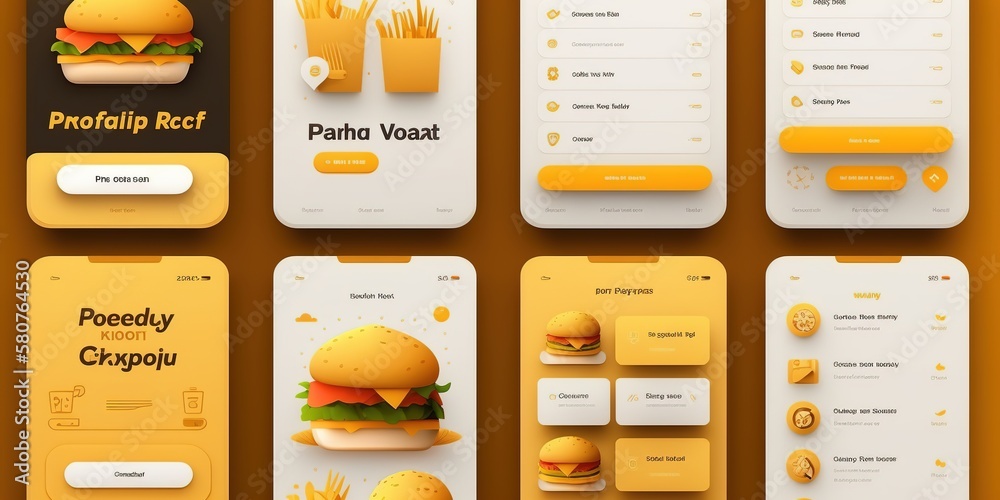Food delivery mobile app kit template Material Design, UI, UX and GUI ...