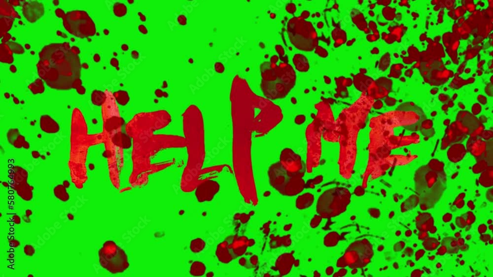 footage of blood, writing on the theme of Halloween, spooky, with a ...