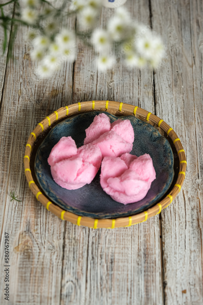 Indonesian traditional steamed sponge cake called kue apem or kue ...