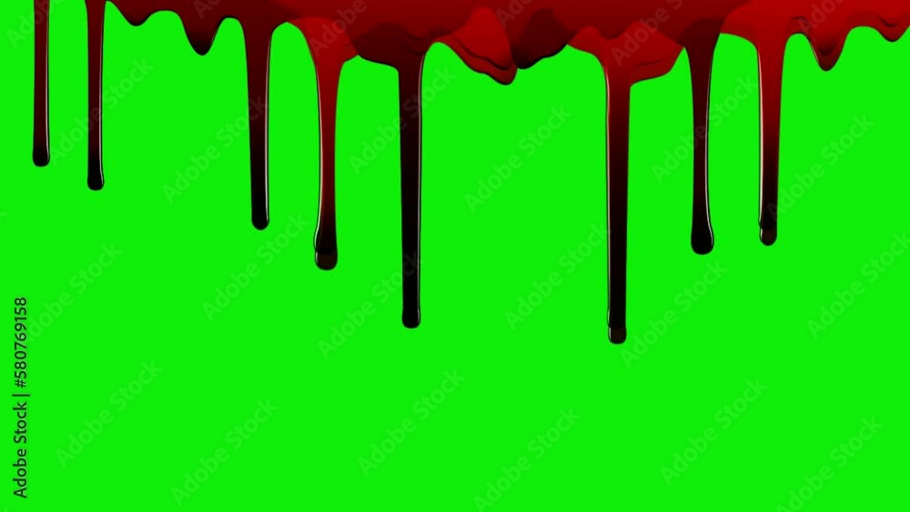 footage of blood seeping on the glass, looks spooky, with a green ...