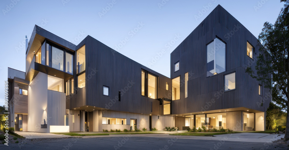 Creative Modern Architecture Building 3D Render Blender Stock ...