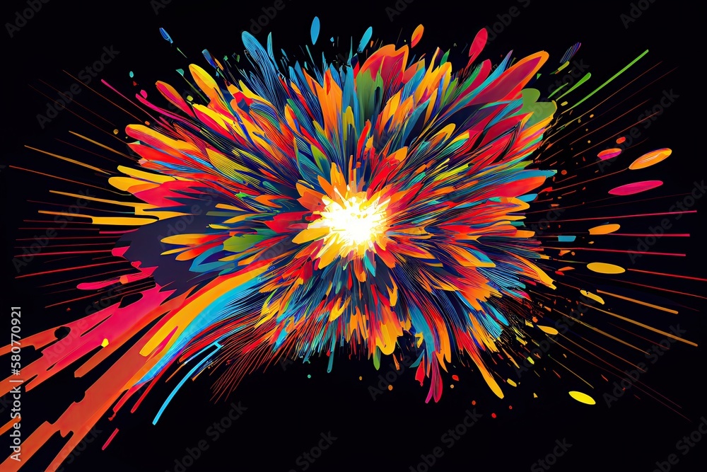 Radial speed lines background. Color rays of explosion. Speed motion in ...