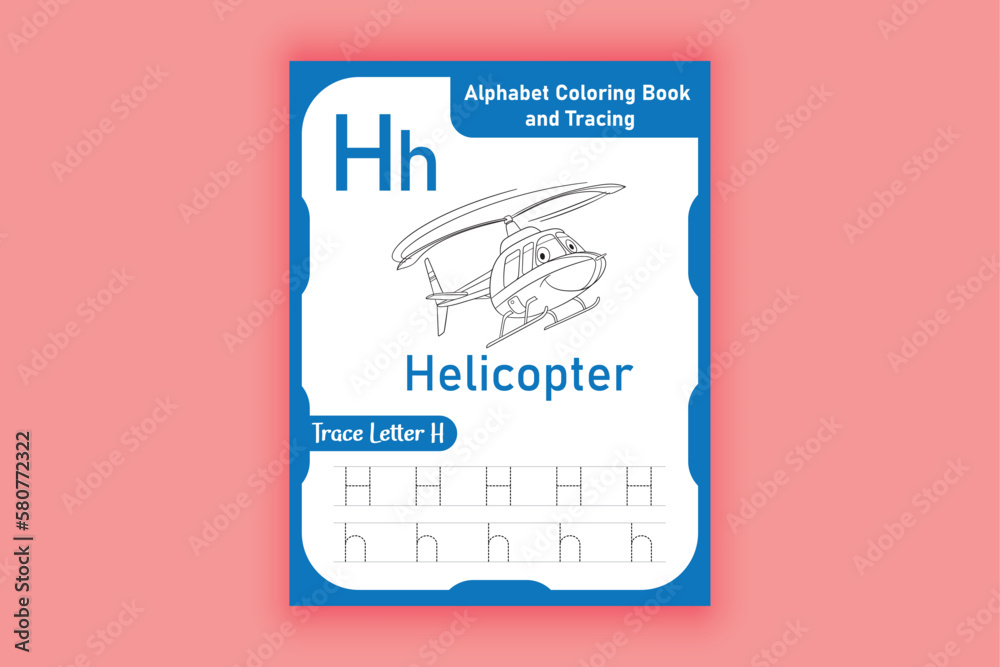 Alphabet Letter H - Alphabet Letter Tracing Worksheet H. Vector Graphic ...