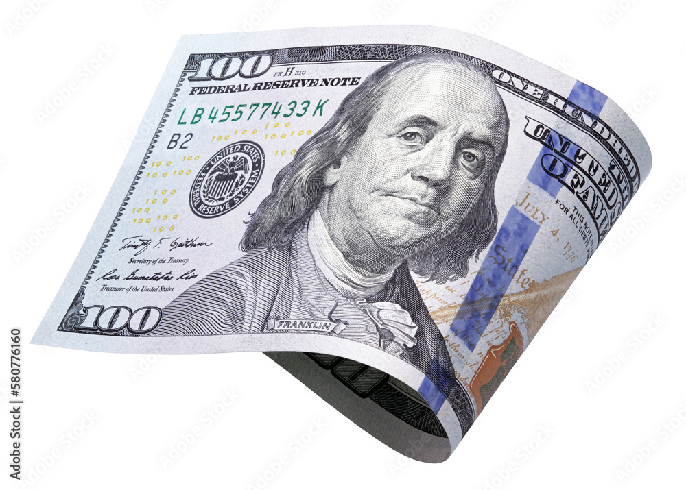 One hundred dollar bill isolated on transparent background Stock Photo ...