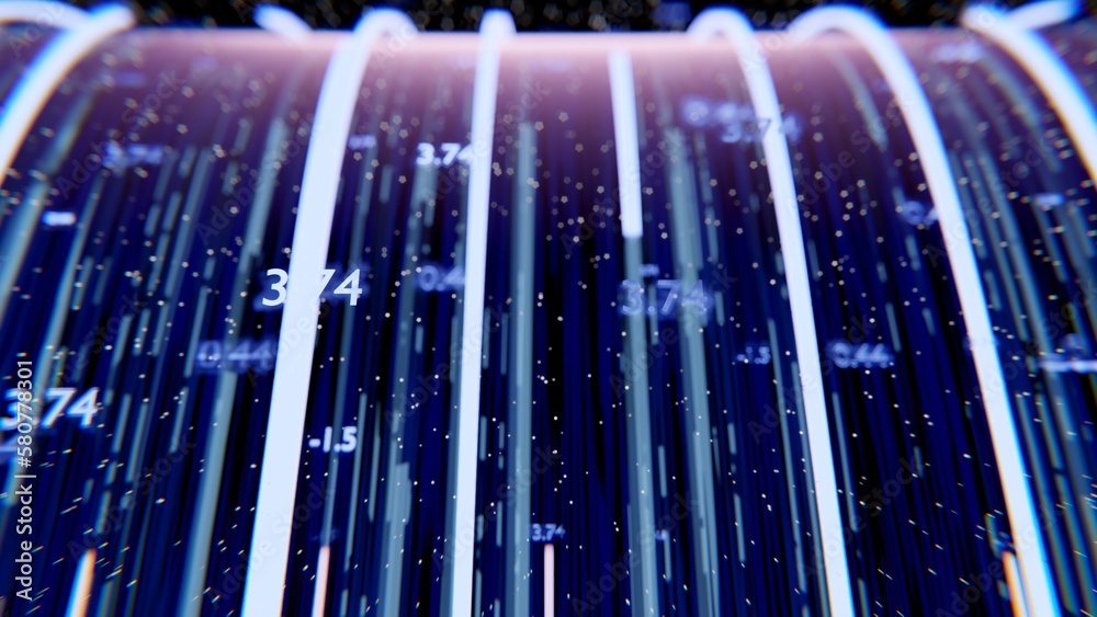 Big Data Digital Business Hitech Background/ 4k animation of an ...