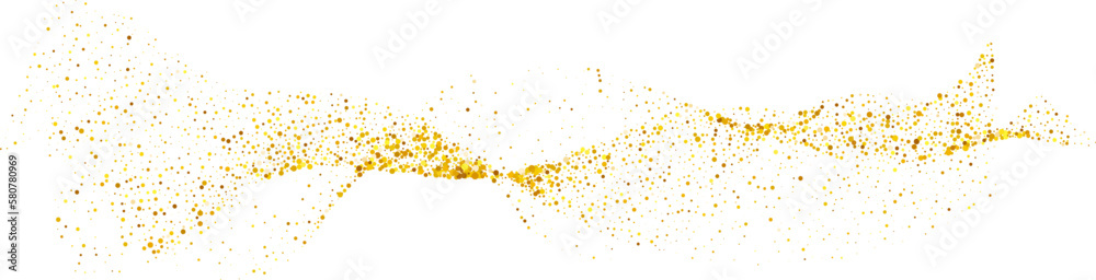 Gold glitter abstract stroke wave swash shiny shape. Luxury ...
