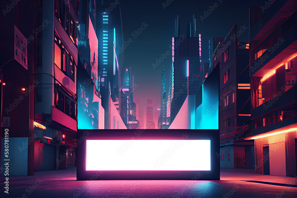 Neon future Illustration sketch of the futuristic city in the style of ...