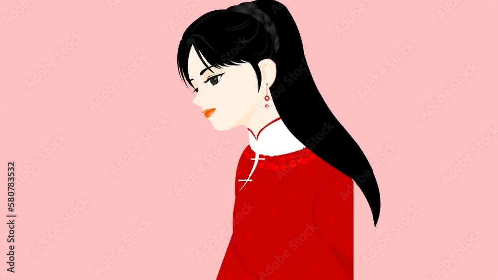 beautiful cartoon girl 2d animation background and 4k resolution, girl ...